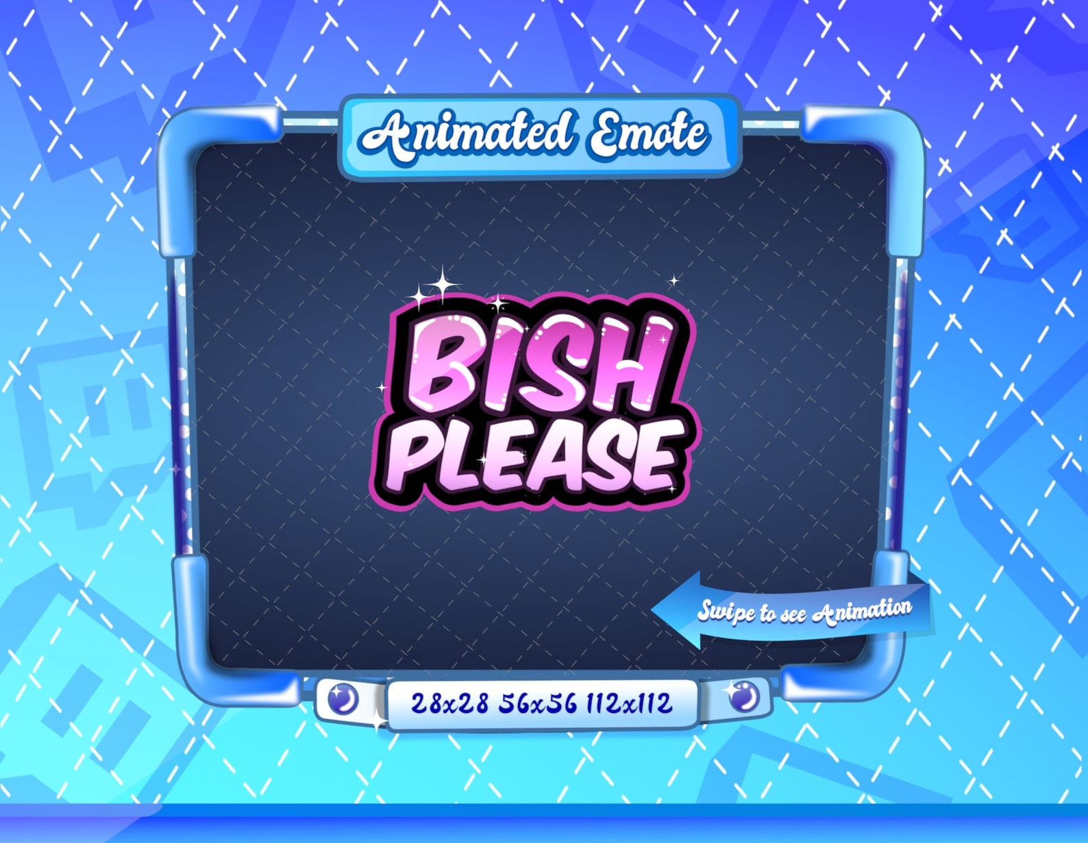 Animated + Static Bish Please Emote for Twitch, Discord | GIF, PNG - Etsy