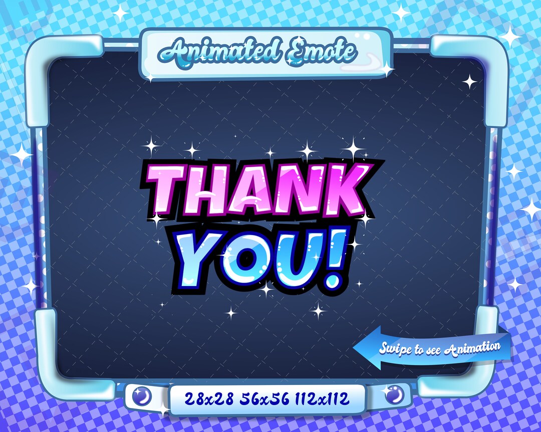 ANIMATED STATIC EMOTE Thank You Animated Thank You Emote - Etsy