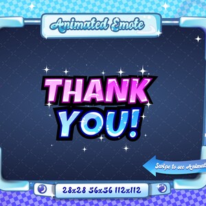 ANIMATED STATIC EMOTE Thank You Animated Thank You Emote - Etsy