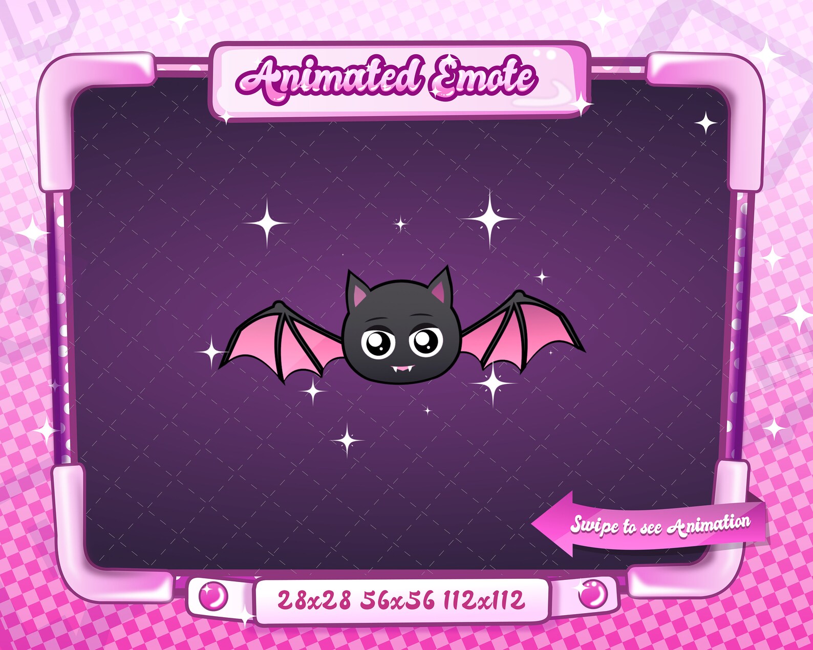 ANIMATED STATIC EMOTE Bat Emotes, Animated Bat Emote, Cute Bat ...