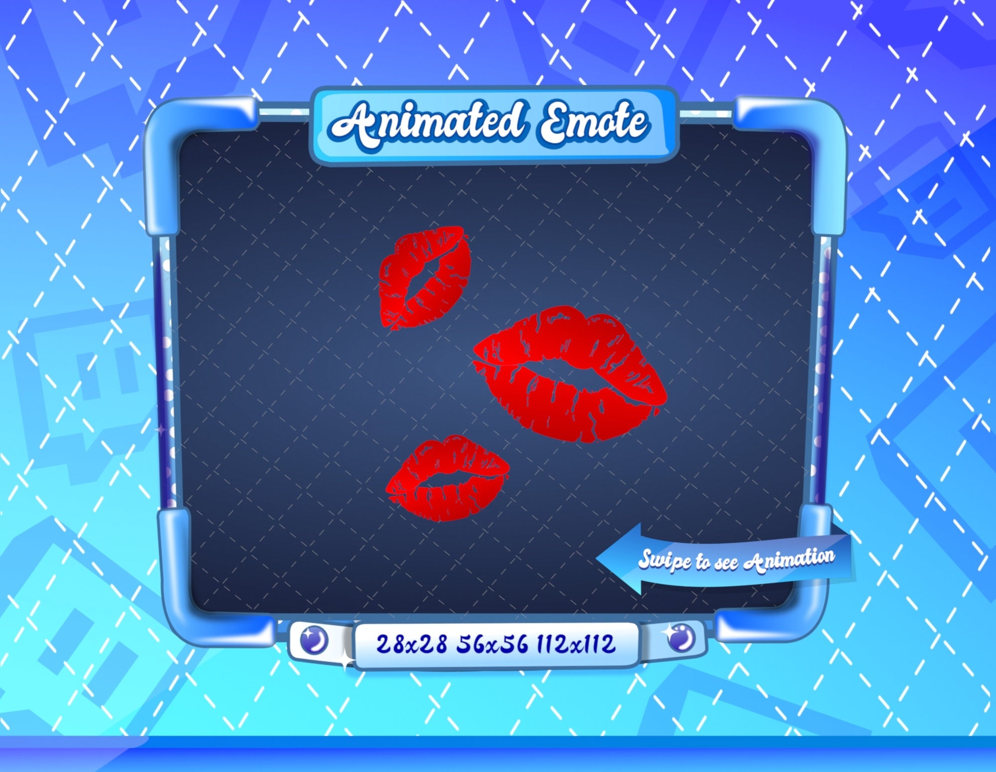 ANIMATED STATIC EMOTE Lip Print, Animated Lip Print Emote, Kiss Emote ...