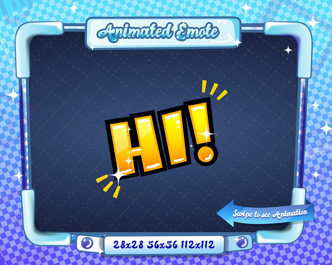 ANIMATED + STATIC EMOTE | Hi, Animated Hi Emote, Hi Sparkle Emote, Hi ...