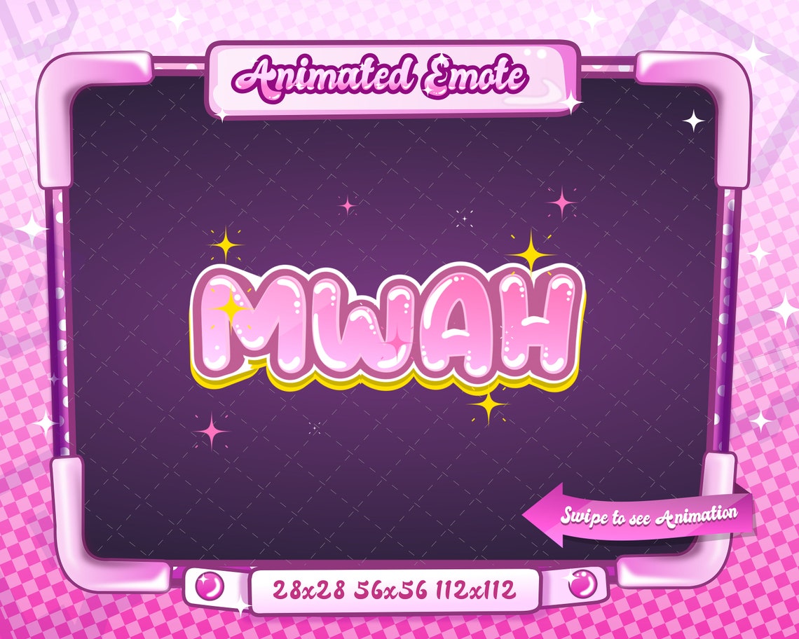 ANIMATED STATIC EMOTE Mwah Animated Mwah Emote Mwah - Etsy UK