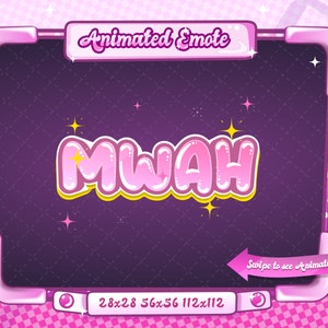 ANIMATED + STATIC EMOTE | Mwah, Animated Mwah Emote, Mwah Sparkle Emote ...