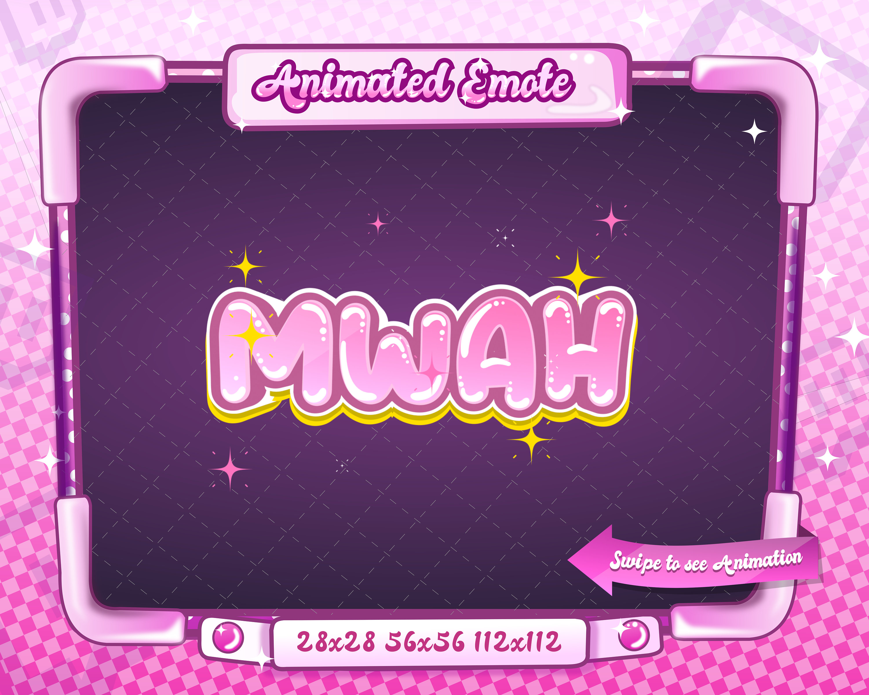 ANIMATED STATIC EMOTE Mwah, Animated Mwah Emote, Mwah Sparkle Emote ...