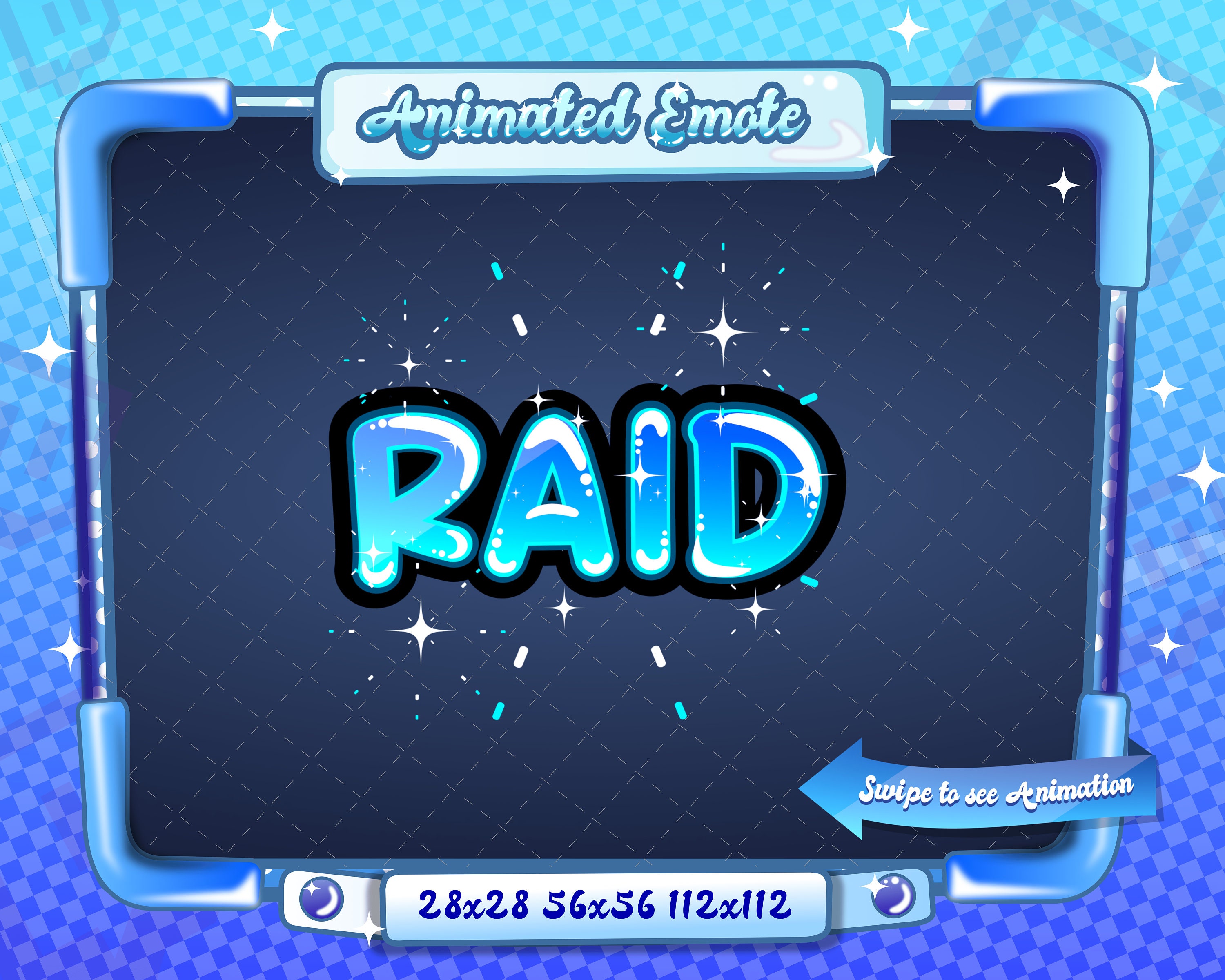 ANIMATED STATIC EMOTE Raid, Animated Raid Emote, Blue Raid Emote ...