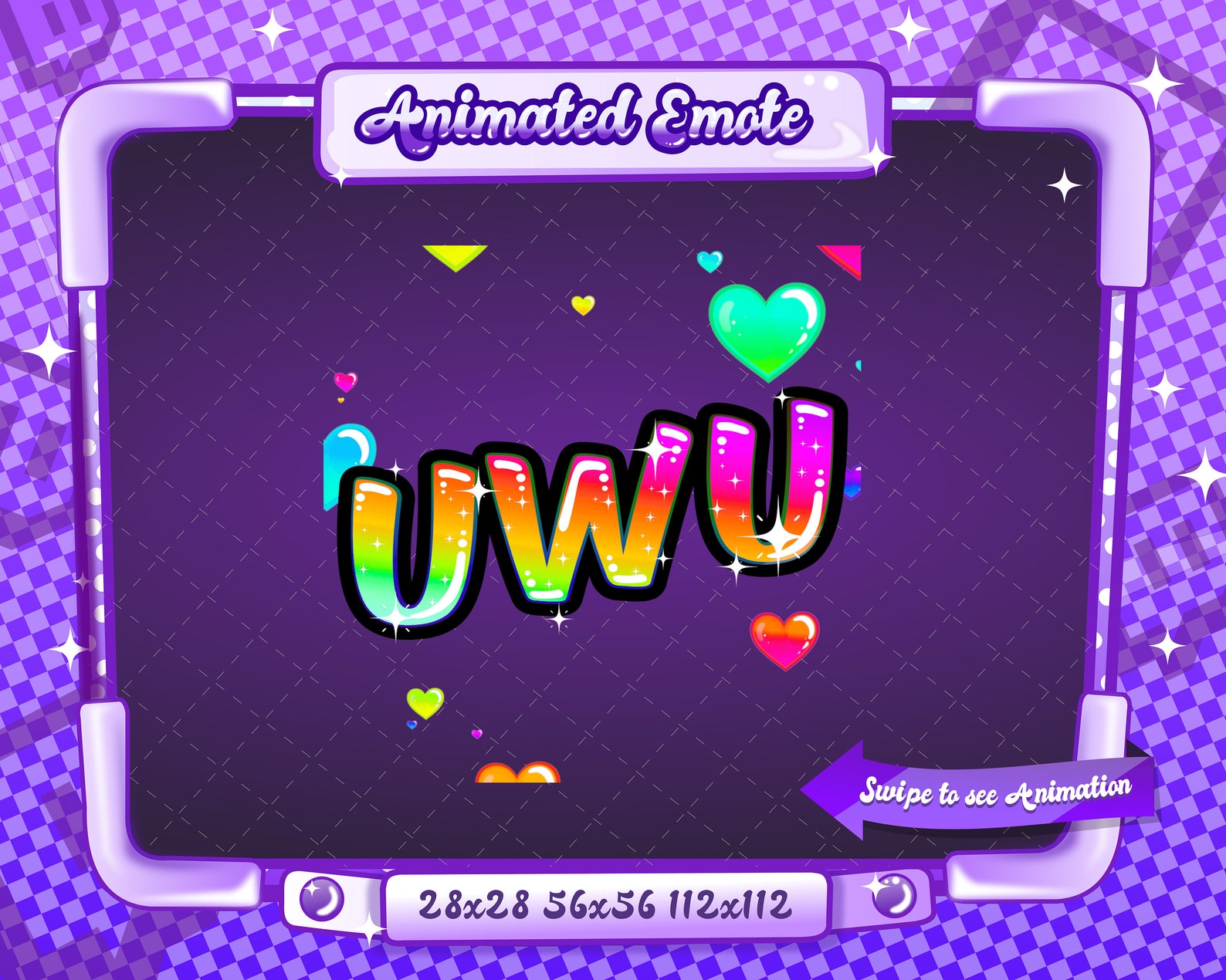ANIMATED STATIC EMOTE Pride Uwu, Uwu Emote, Rainbow Uwu Emote, Uwu ...