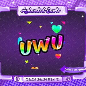 ANIMATED + STATIC EMOTE | Pride Uwu, Uwu Emote, Rainbow Uwu Emote, Uwu ...