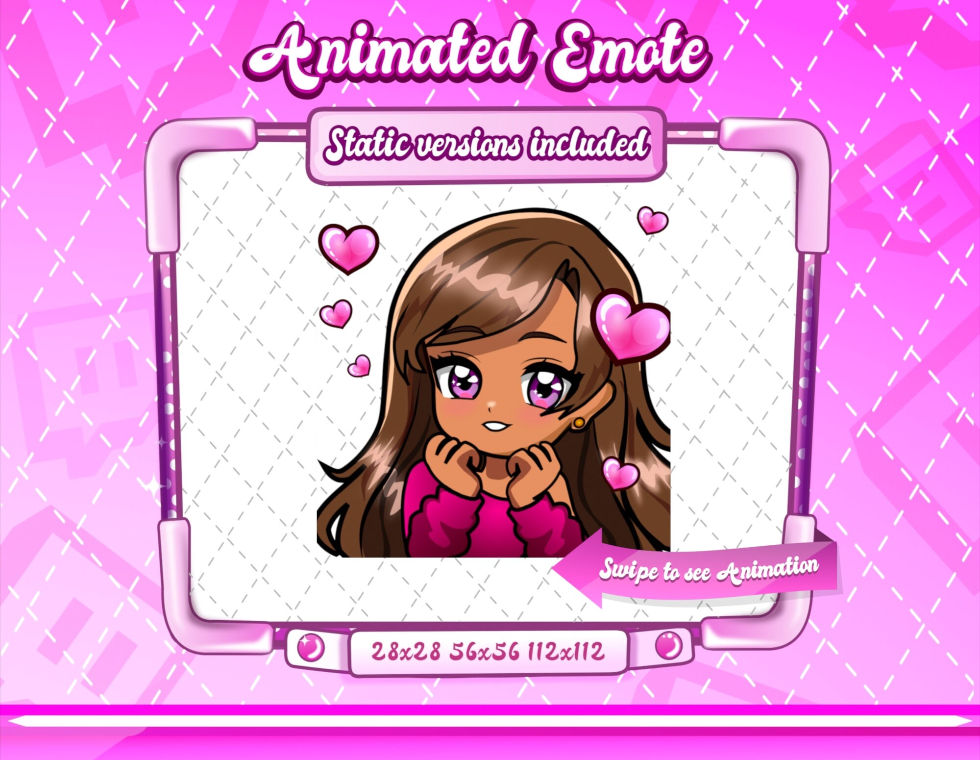 ANIMATED STATIC EMOTE Y2K Chibi Love Emote, Cute Emote, Animated Chibi ...