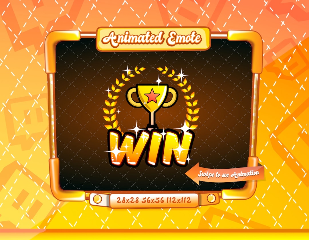 ANIMATED + STATIC EMOTE | Win, Animated Win Emote, Win Sparkle Emote ...