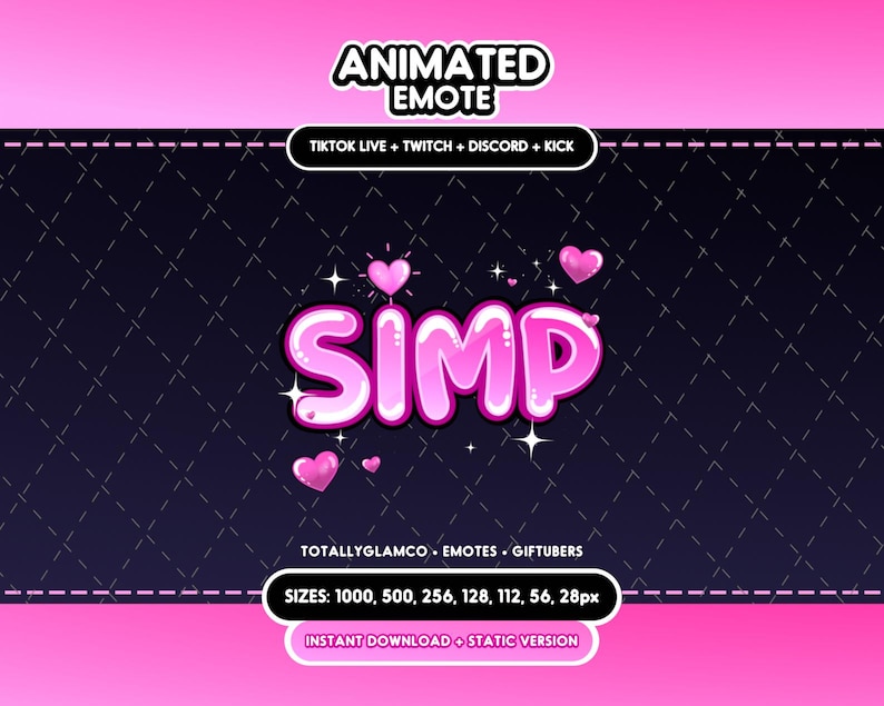 Animated + Static Simp Emote | Twitch, Discord, Tiktok | Digital ...