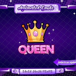 ANIMATED + STATIC EMOTE | Queen, Animated Queen Emote, Queen Sparkle ...