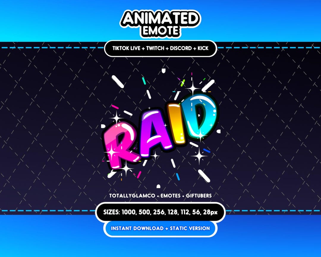 Animated + Static Rainbow Raid Emote | Twitch & Discord | Instant ...