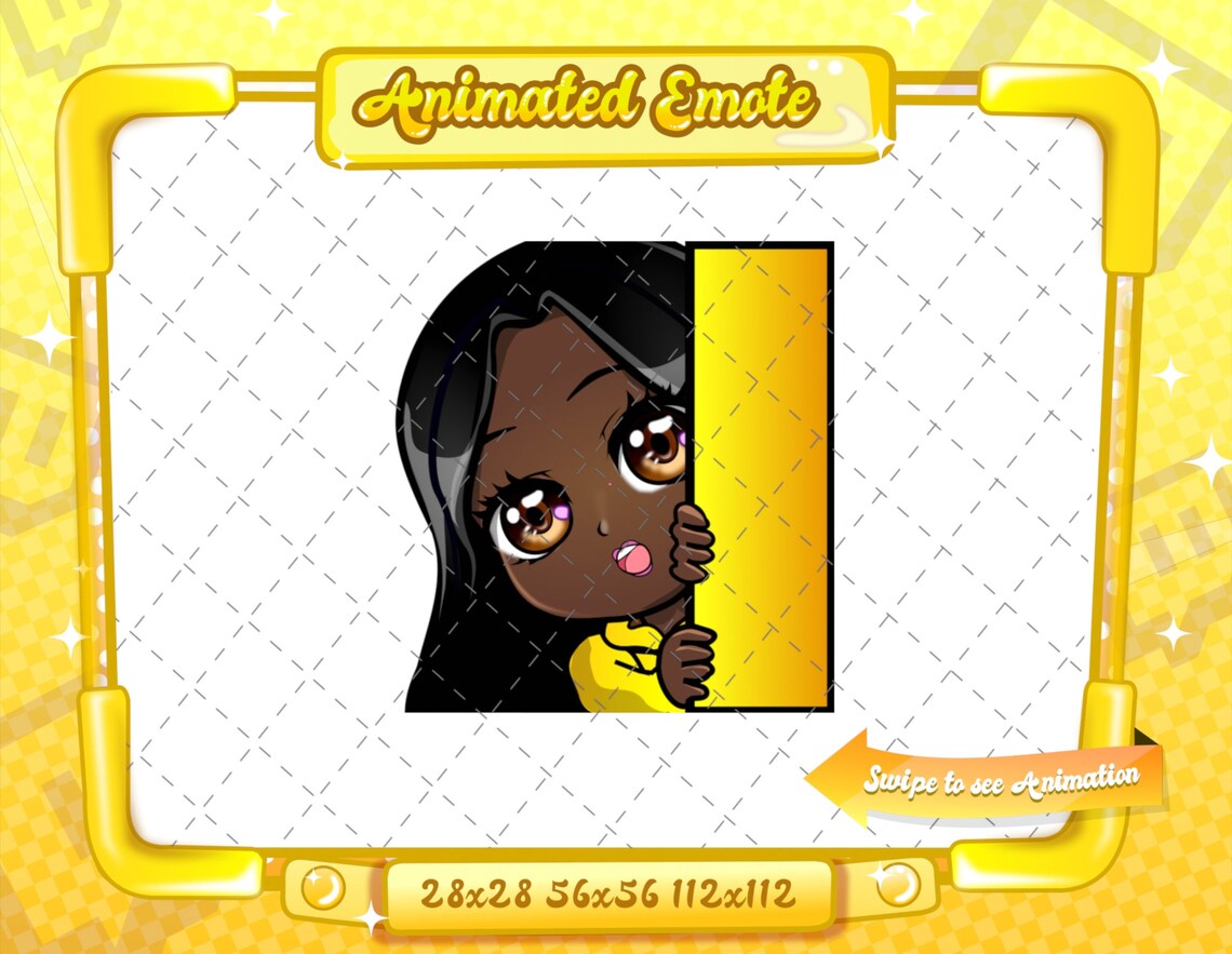 ANIMATED STATIC EMOTE Lurk Chibi Emote Animated Black - Etsy