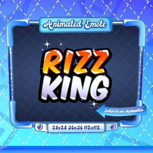 ANIMATED + STATIC EMOTE | Rizz King, Animated Rizz Emote, Rizz Sparkle ...