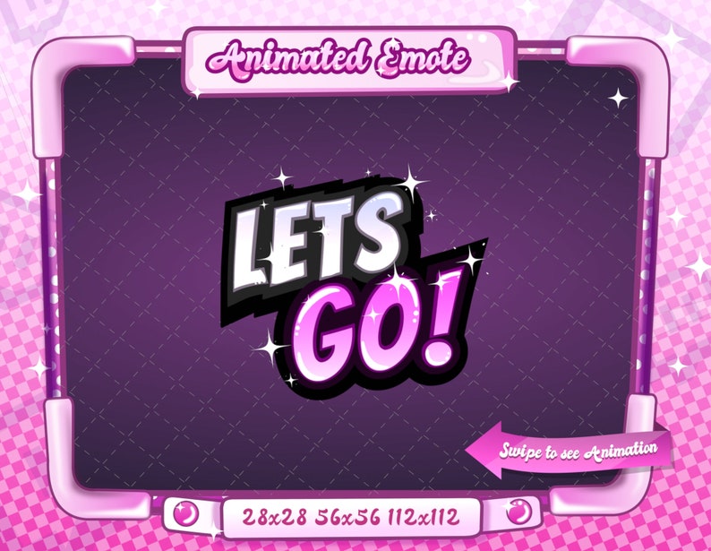 Pink Text Emote Starter Pack Animated Static, Uwu Emote, Lets Go Emote ...