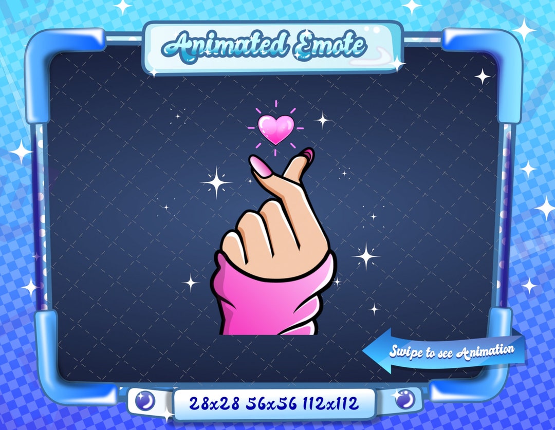 ANIMATED STATIC EMOTE Finger Heart Animated Korean Finger - Etsy