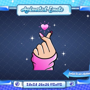 ANIMATED STATIC EMOTE Finger Heart Animated Korean Finger - Etsy