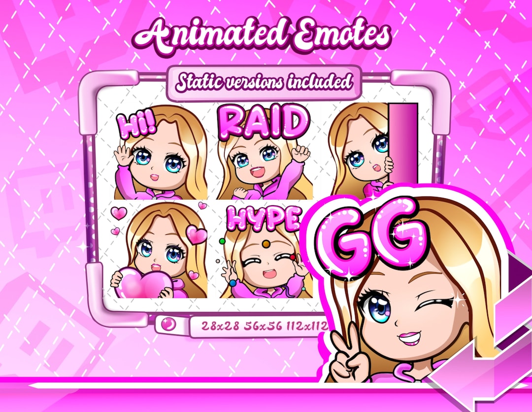 ANIMATED + STATIC EMOTES | Blonde Girl Emotes, Animated Blonde Haired ...
