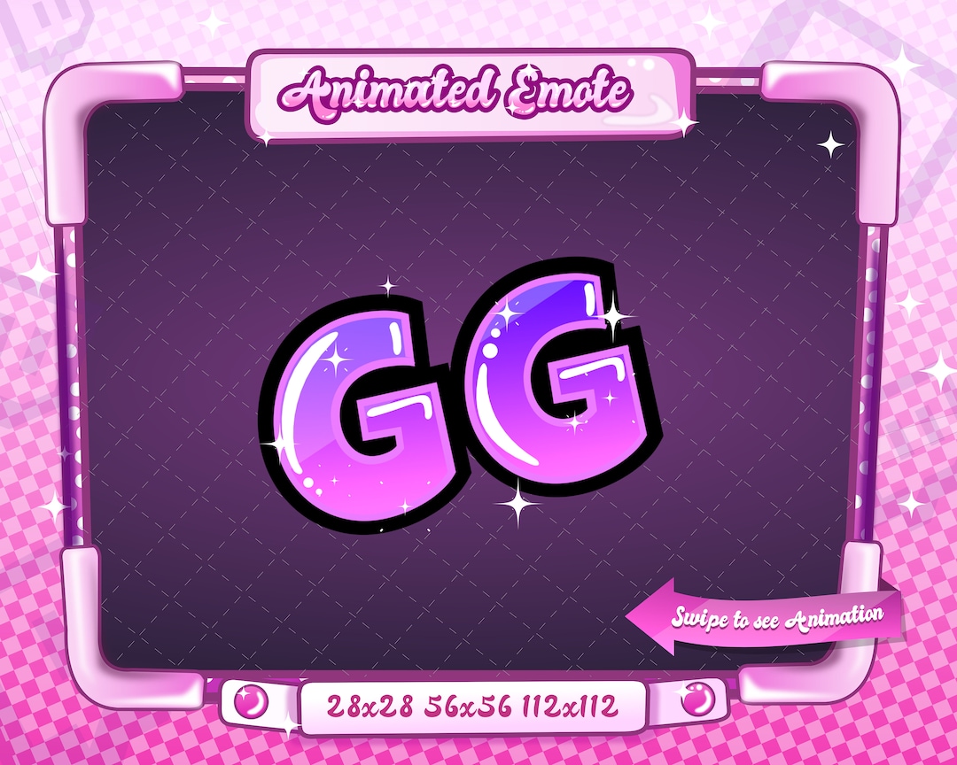 Animated + Static Purple GG Emote | Good Game | Twitch/discord - Etsy