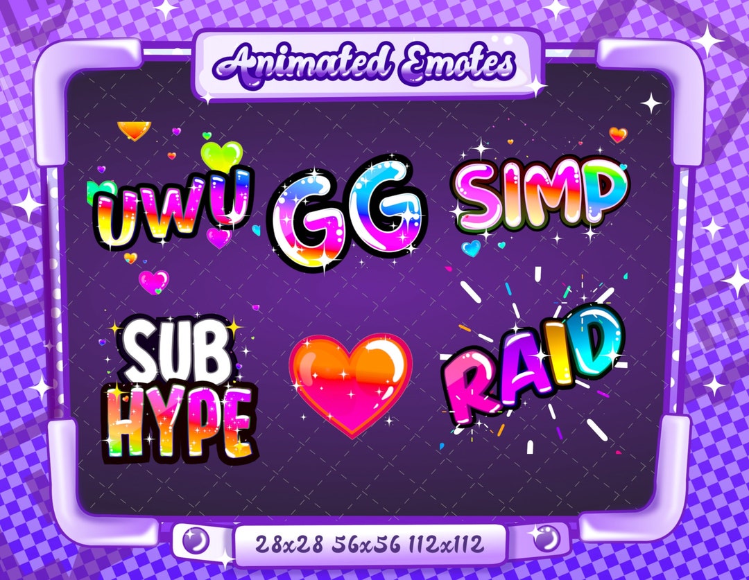 Rainbow Emote Pack | Animated + Static Uwu, Animated Uwu Emote, Uwu ...