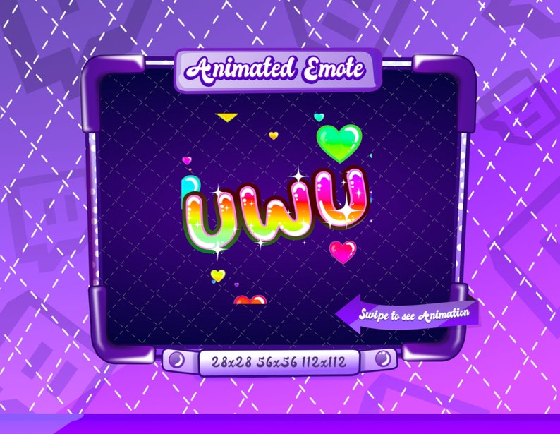 ANIMATED STATIC EMOTE Rainbow Uwu, Uwu Emote, Rainbow Uwu Emote ...