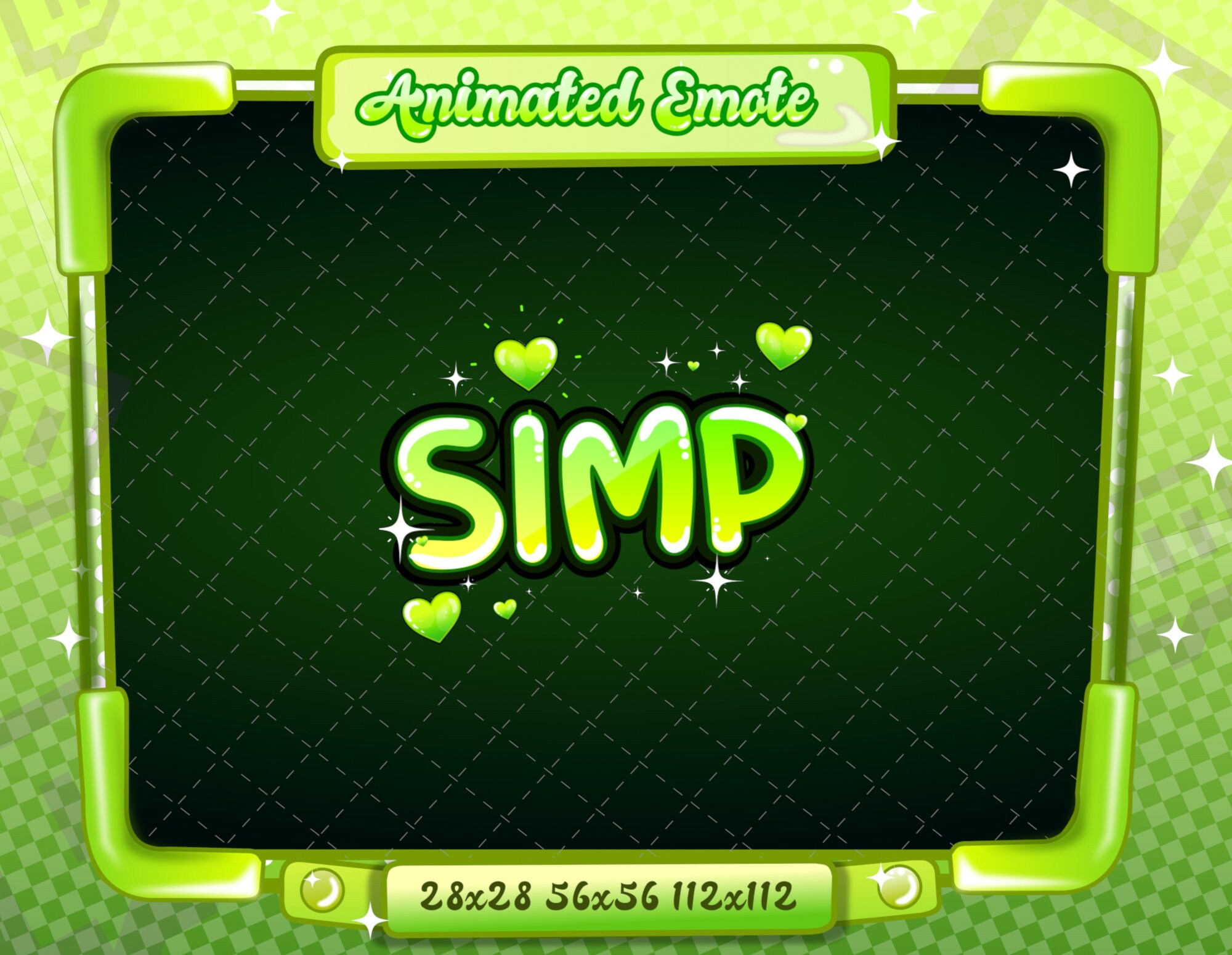 Animated + Static Green Text Emote Starter Pack | Twitch Emotes - Etsy