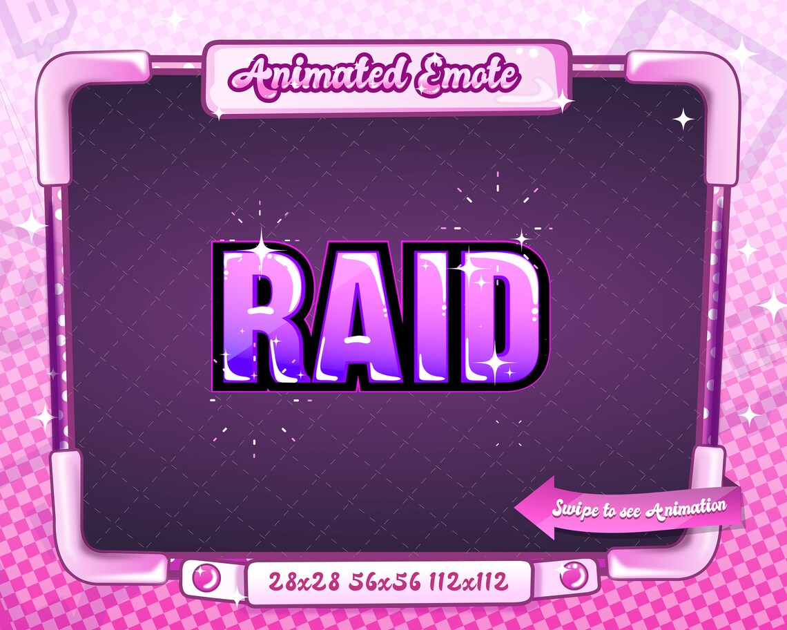 ANIMATED STATIC EMOTE Raid, Text Emote, Raid Emote, Animated Raid Emote ...