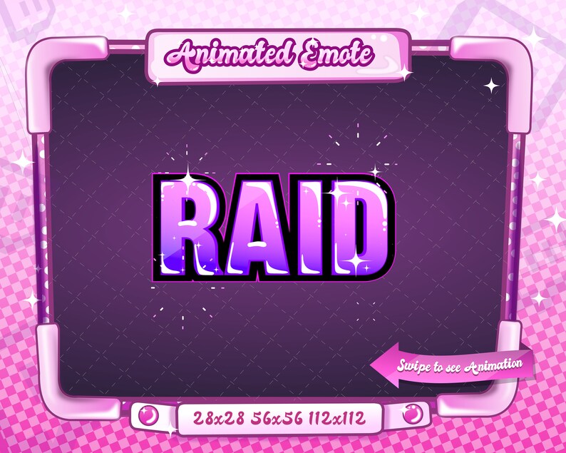 ANIMATED STATIC EMOTE Raid Text Emote Raid Emote - Etsy Canada