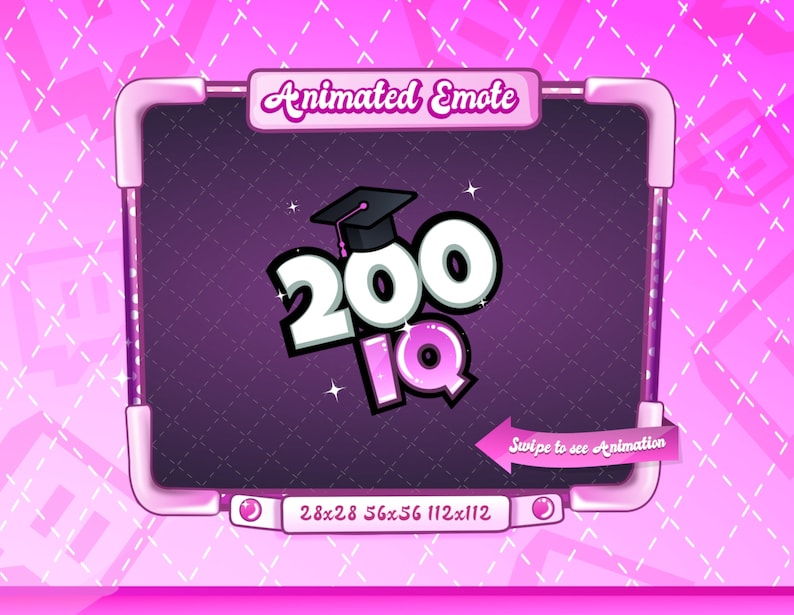 ANIMATED STATIC EMOTE 200 Iq Animated 200 Iq Emote 200 - Etsy