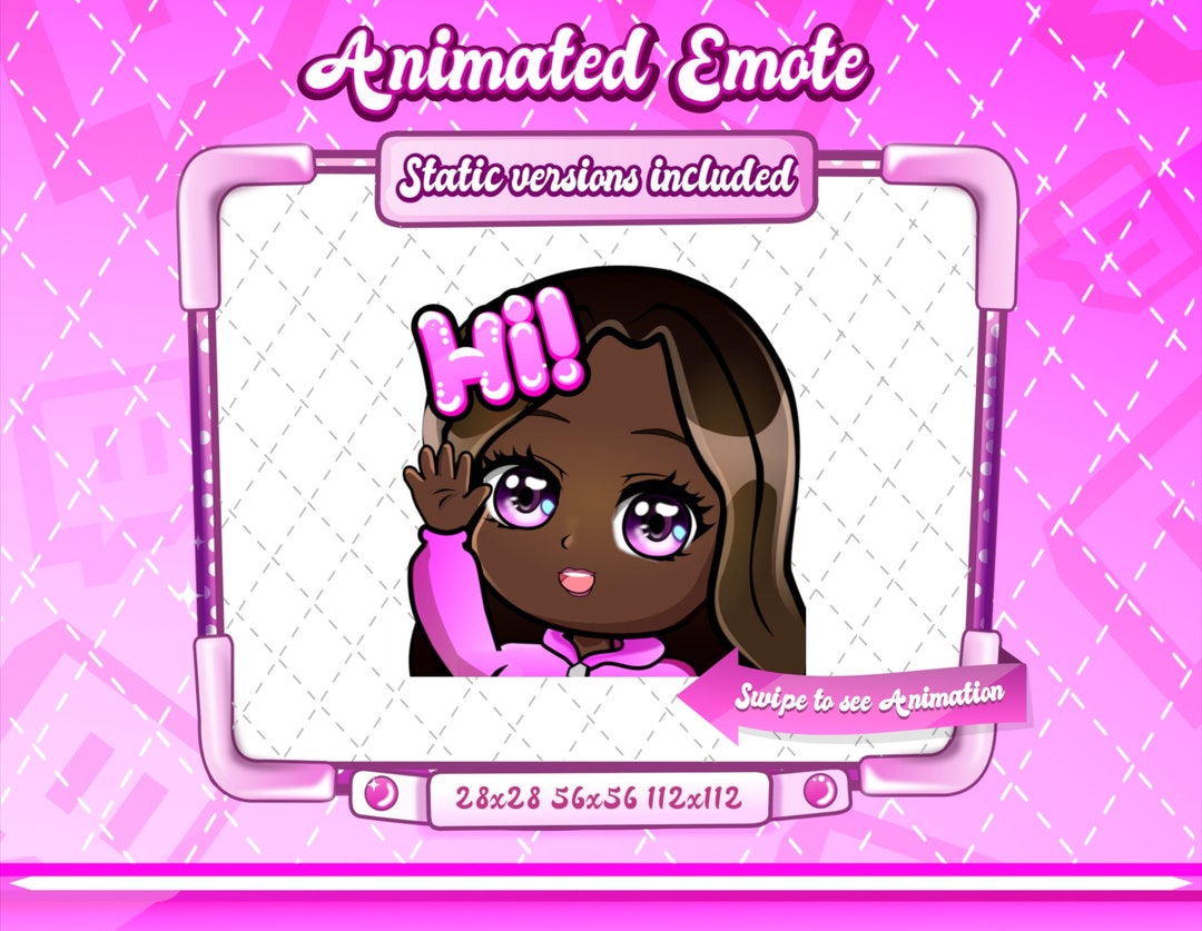 ANIMATED + STATIC EMOTE | Black Girl Hi, Animated Black Girl Emote ...