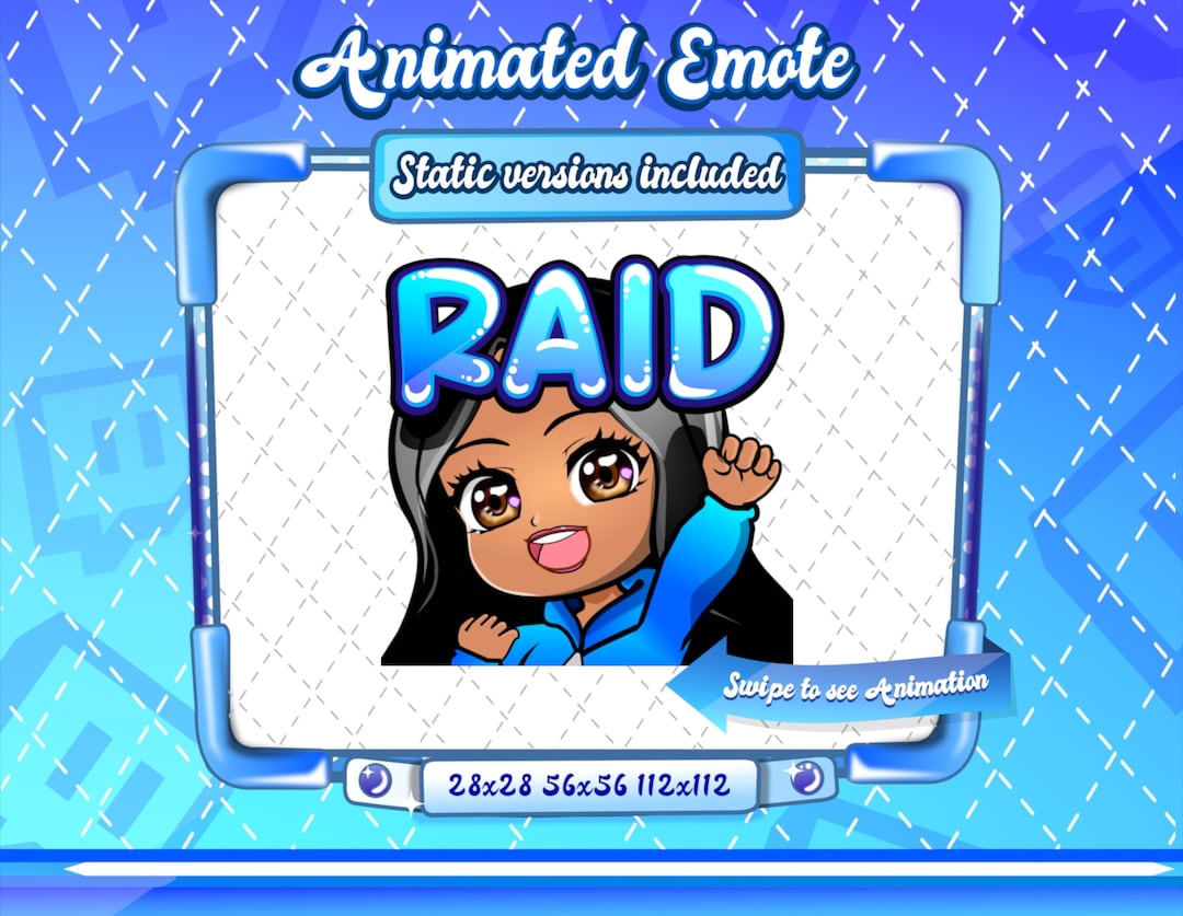 ANIMATED + STATIC EMOTE | Latina Chibi Raid, Animated Latina Raid Emote ...