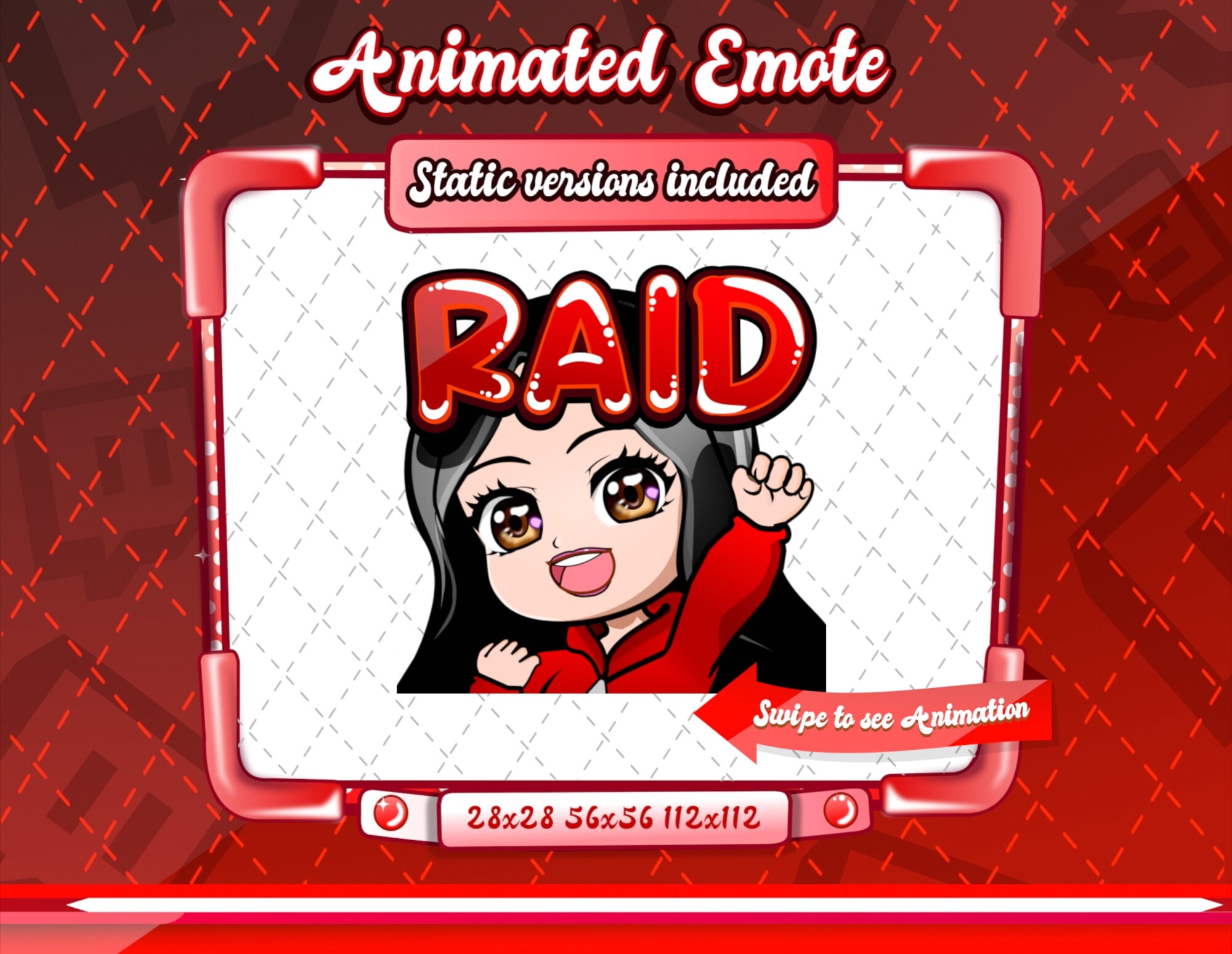 ANIMATED STATIC EMOTES Red Chibi Girl Emotes, Animated Chibi Emotes ...