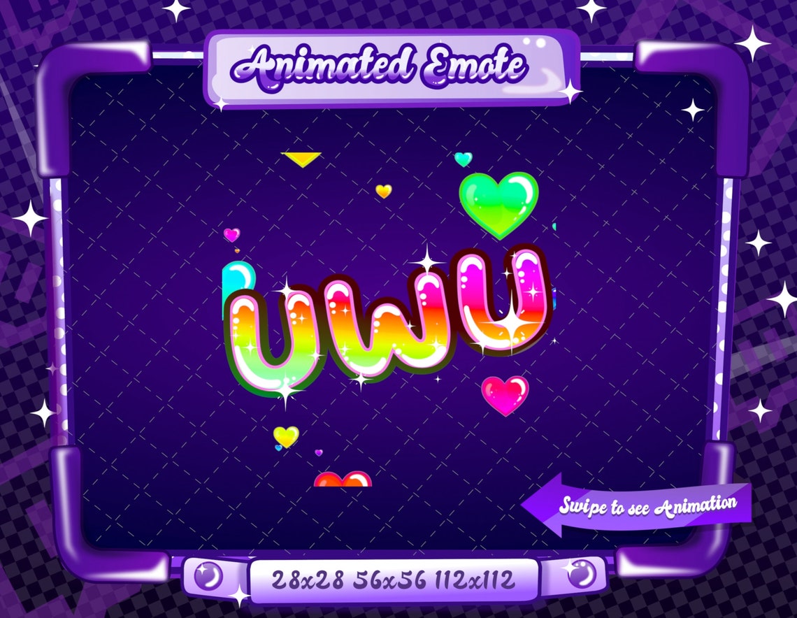 ANIMATED STATIC EMOTE Rainbow Uwu, Uwu Emote, Rainbow Uwu Emote ...