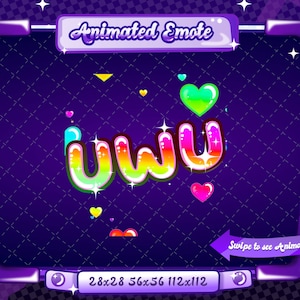 ANIMATED + STATIC EMOTE | Rainbow Uwu, Uwu Emote, Rainbow Uwu Emote, Rainbow Uwu V2, Text Emote ...