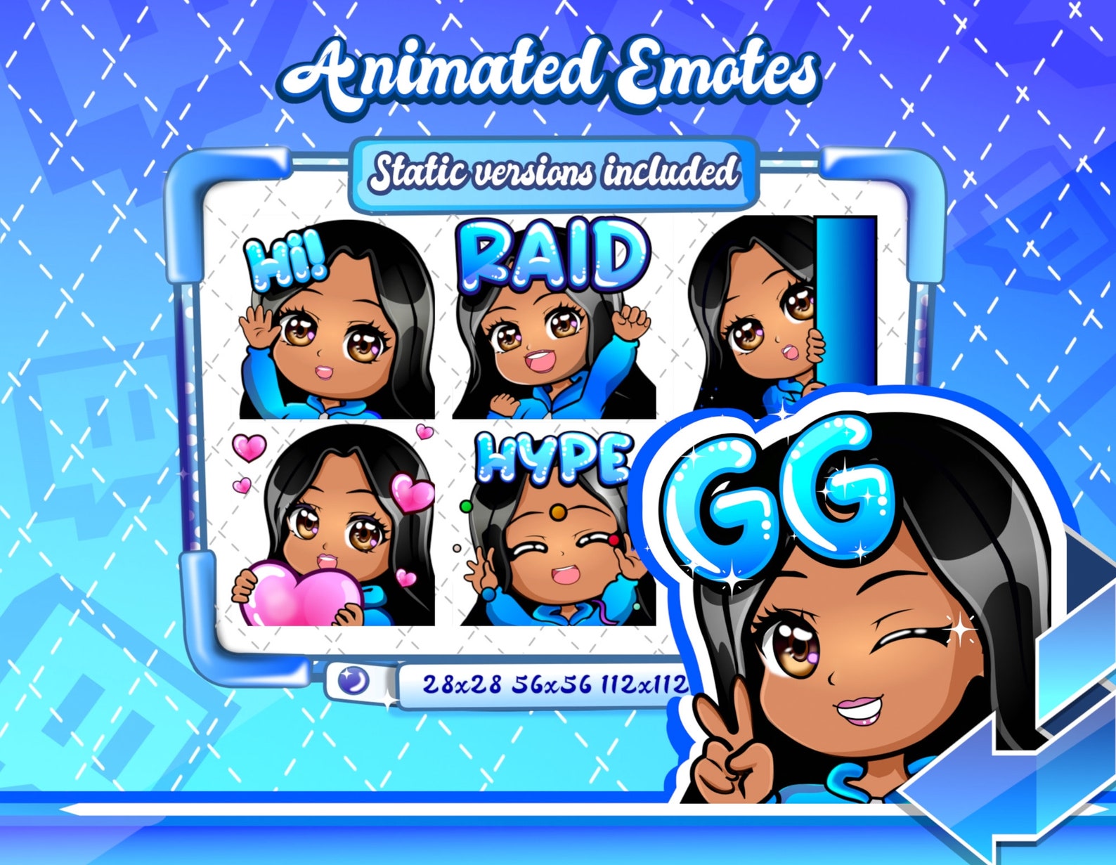 ANIMATED STATIC EMOTES Latina Chibi Glam Emotes, Animated Latina Emotes ...