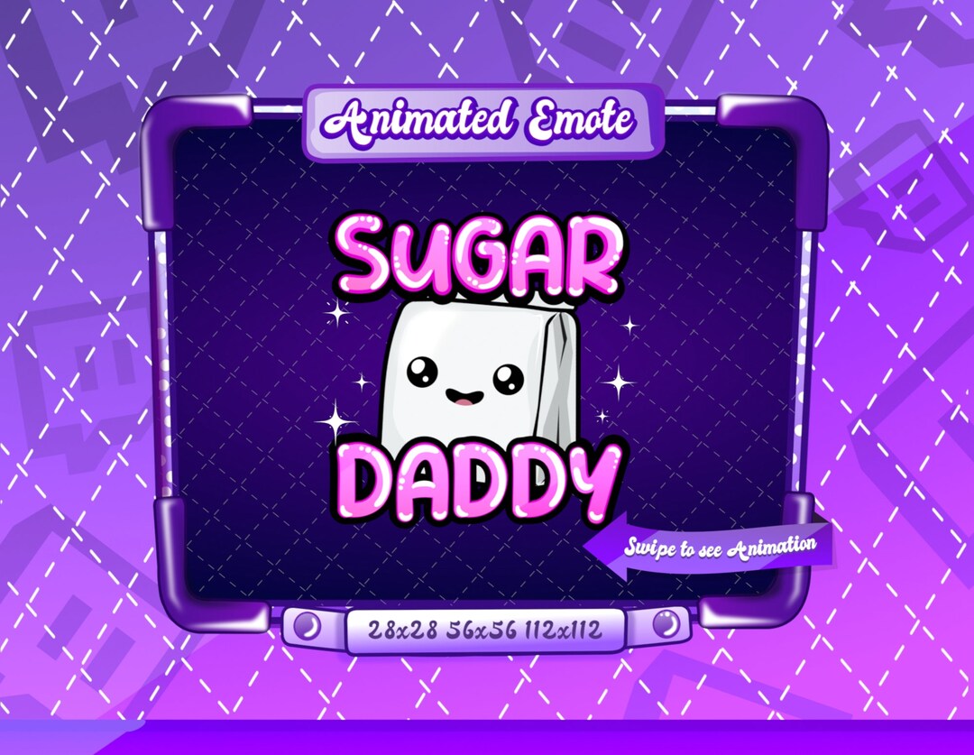 ANIMATED + STATIC EMOTE | Sugar Daddy Emote, Sugar Emote, Animated Pink ...