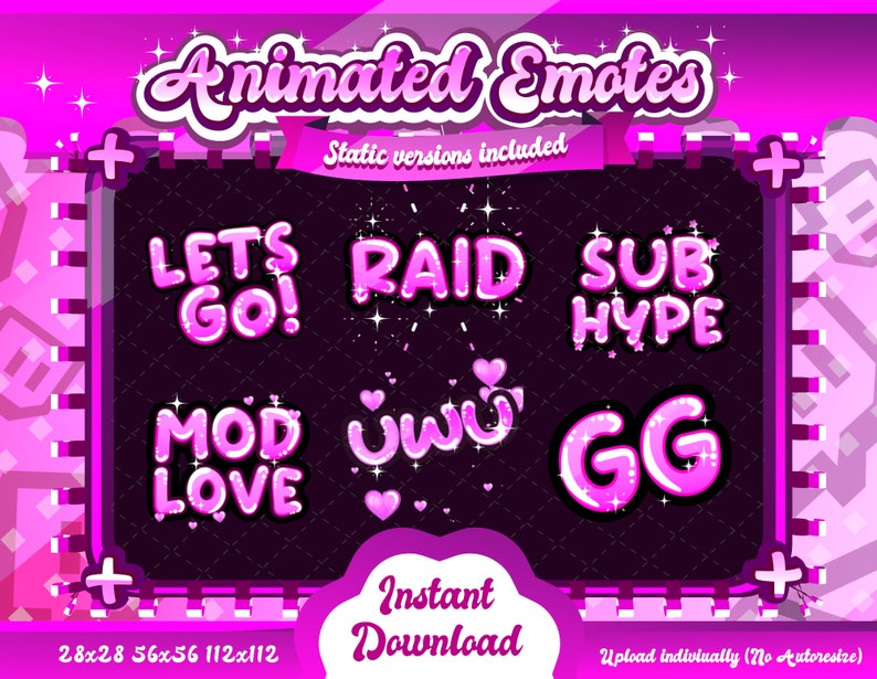 Text Emote Pack Animated Static, Animated Uwu Emote, Lets Go Emote, Uwu ...