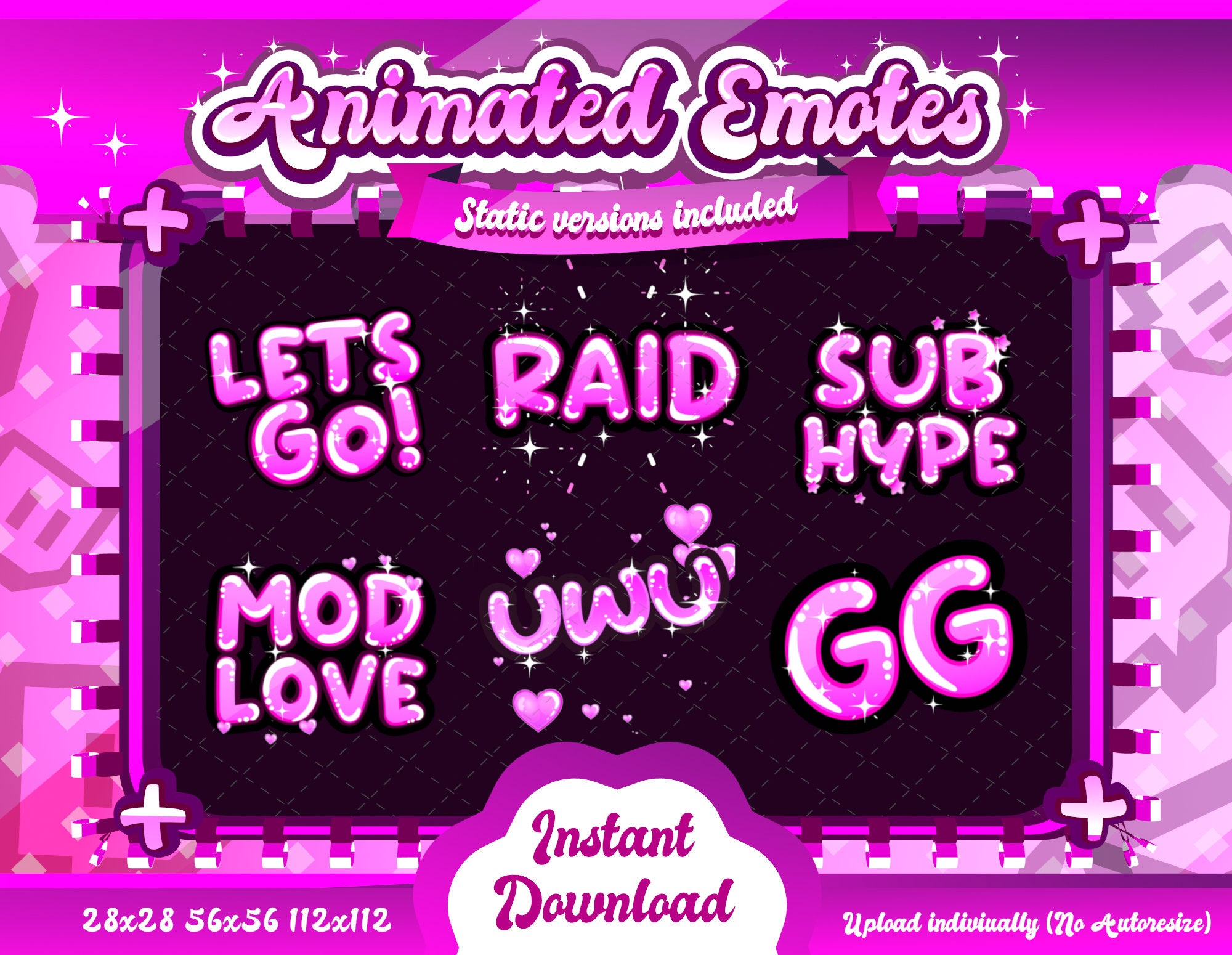 Text Emote Pack Animated Static, Animated Uwu Emote, Lets Go Emote, Uwu ...