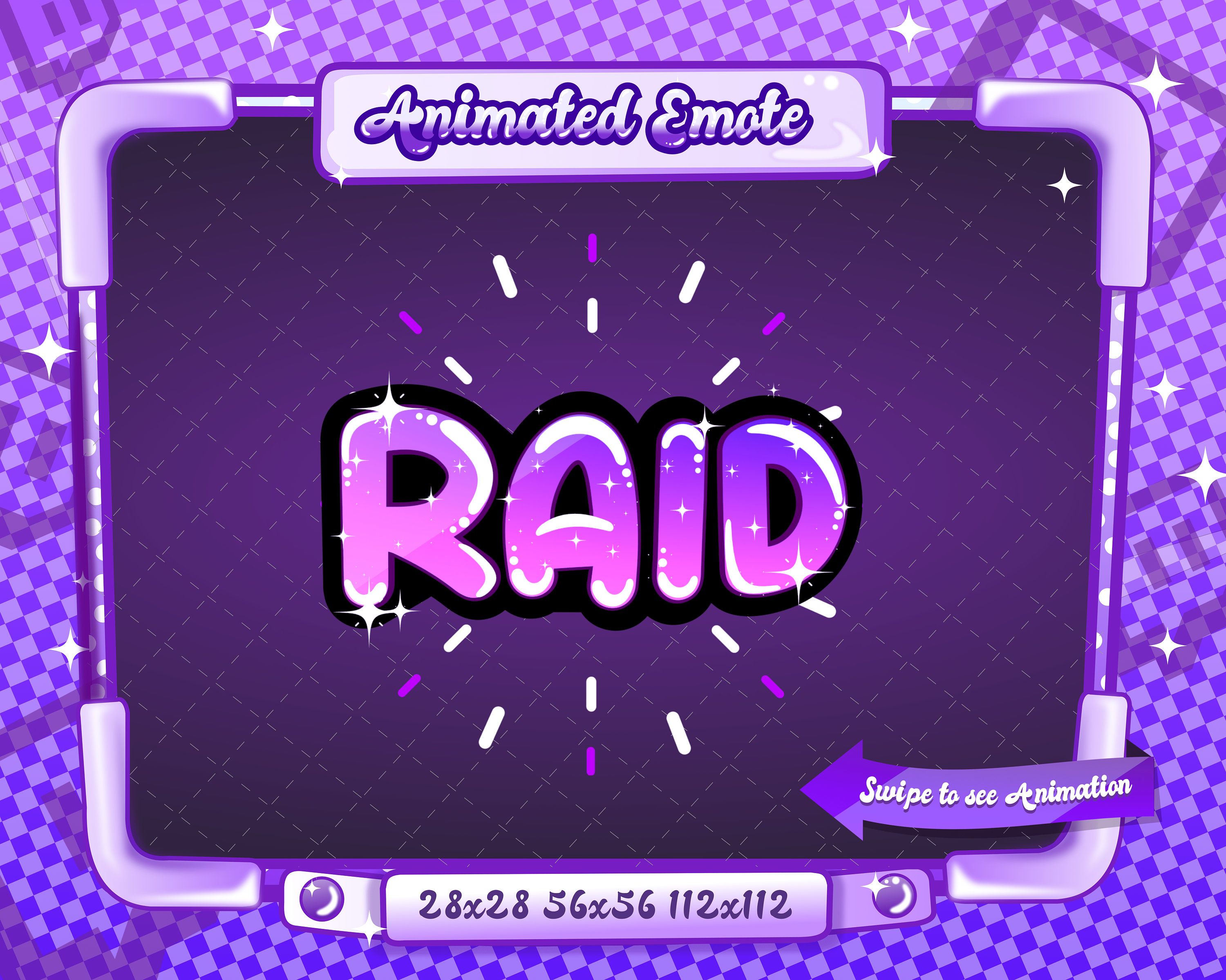 ANIMATED STATIC EMOTE Raid Text Emote Raid Emote - Etsy UK