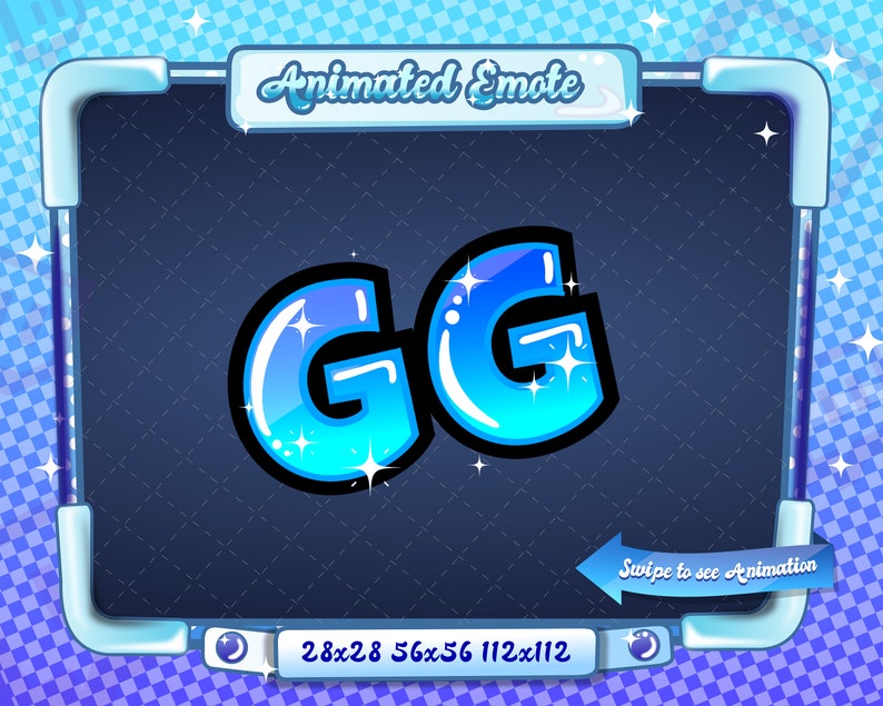 ANIMATED STATIC EMOTE Gg, Animated Good Game Emote, Good Game Sparkle ...