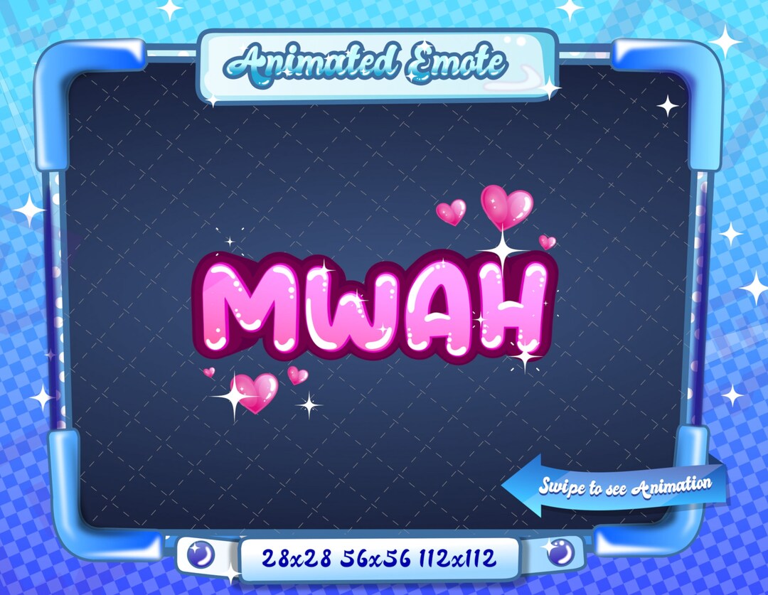 ANIMATED + STATIC EMOTE | Mwah, Animated Mwah Emote, Mwah Sparkle Emote ...