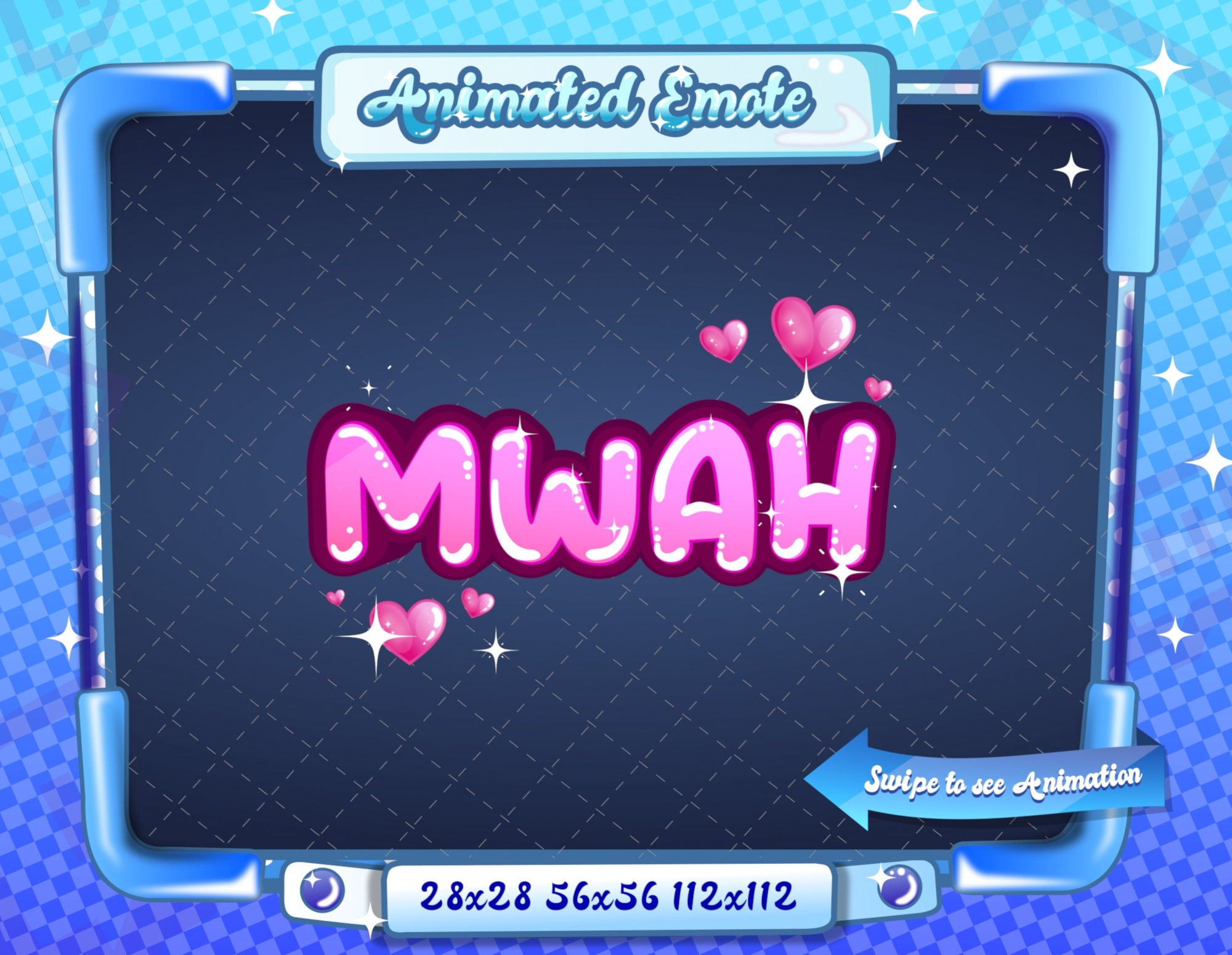 ANIMATED + STATIC EMOTE | Mwah, Animated Mwah Emote, Mwah Sparkle Emote ...