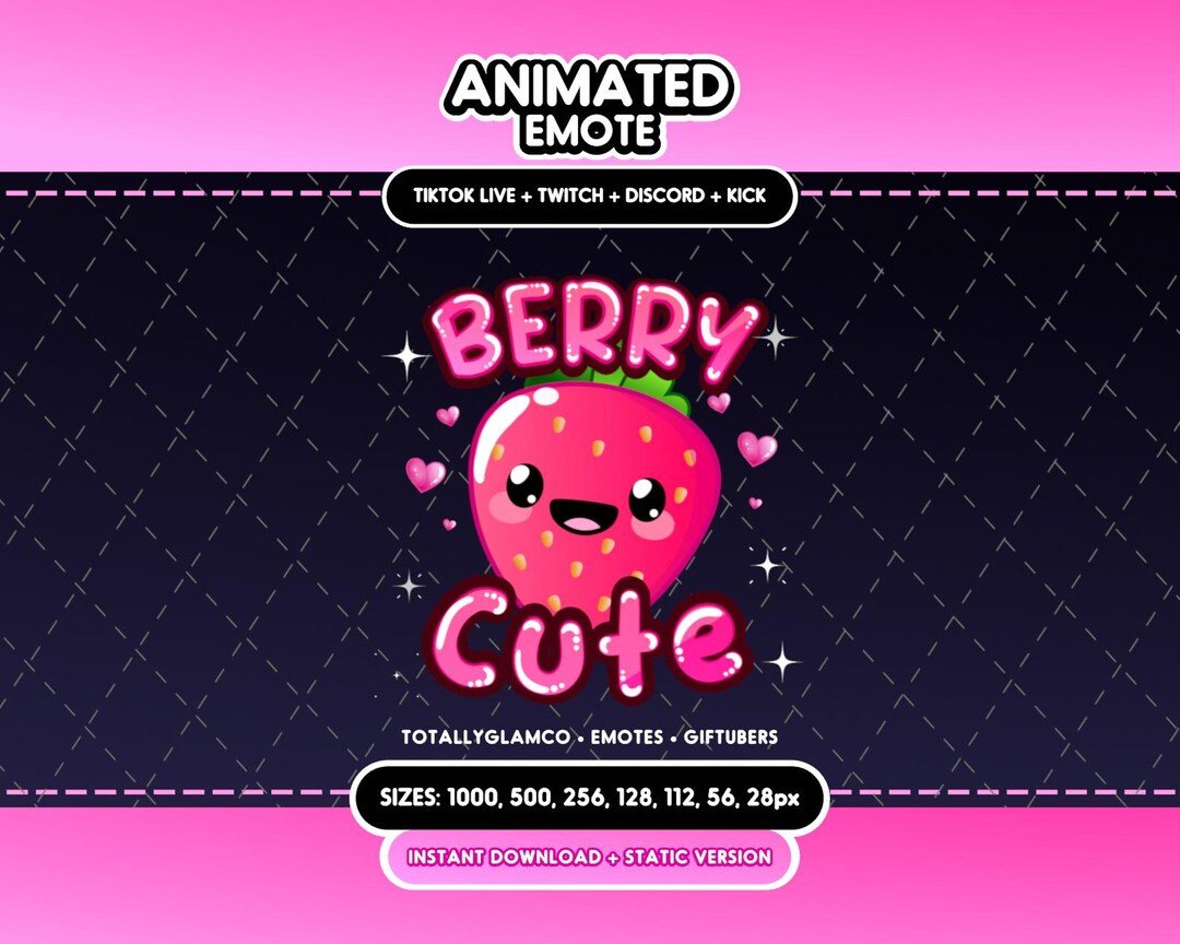 Kawaii Berry Cute Emote | Animated and Static for Twitch/discord ...