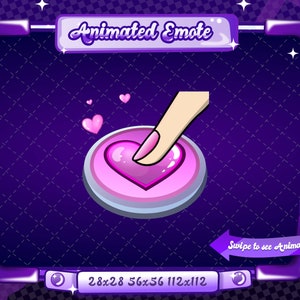 ANIMATED + STATIC EMOTE | Love Button, Animated Love Button Emote, Love ...