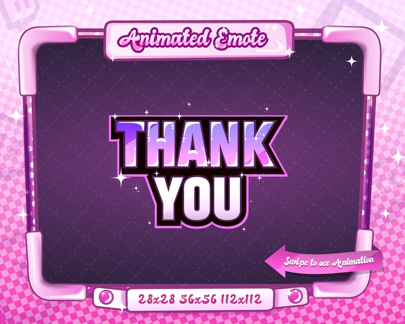 ANIMATED STATIC EMOTE Thank You Animated Thank You Emote - Etsy