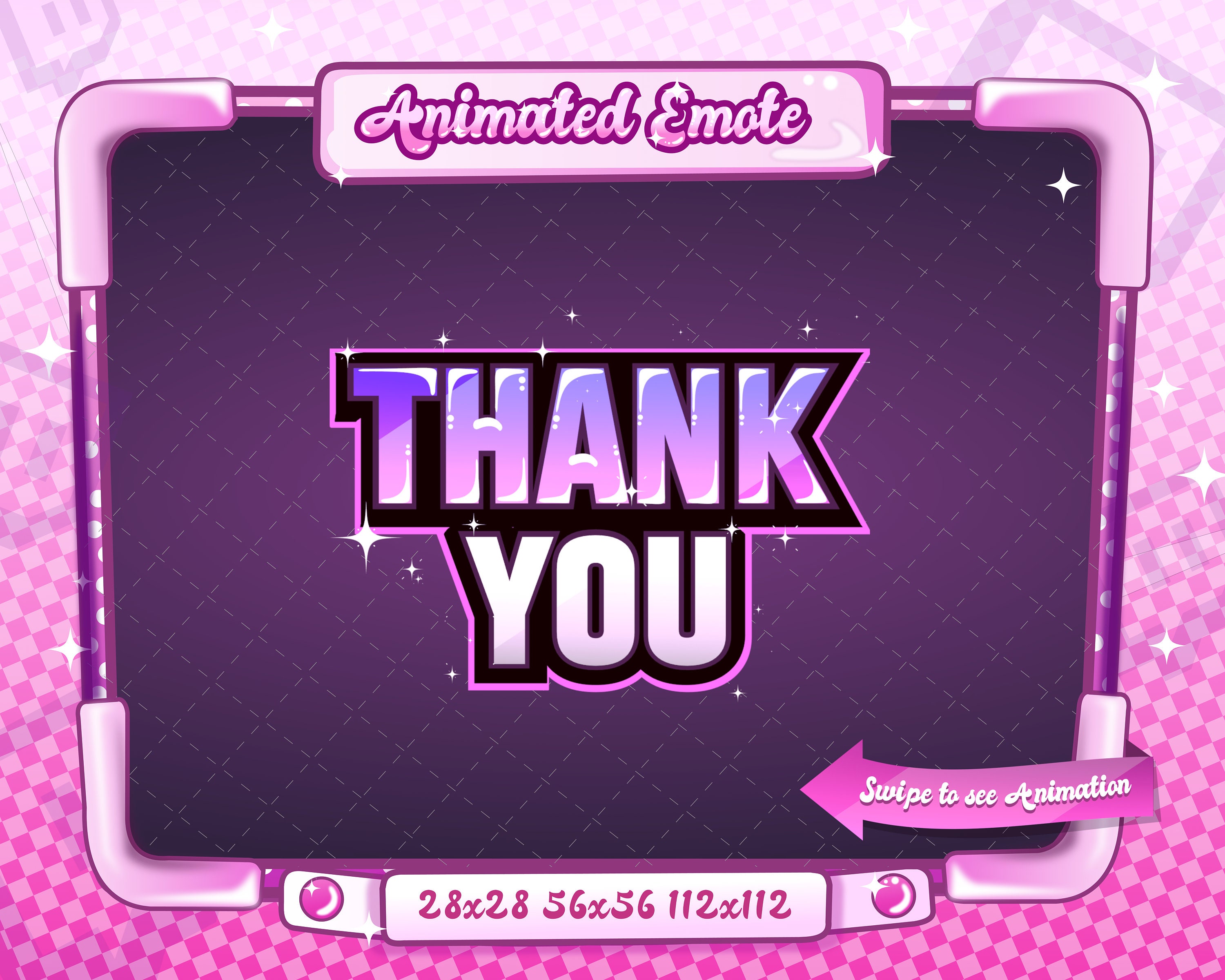 ANIMATED STATIC EMOTE Thank You Animated Thank You Emote - Etsy