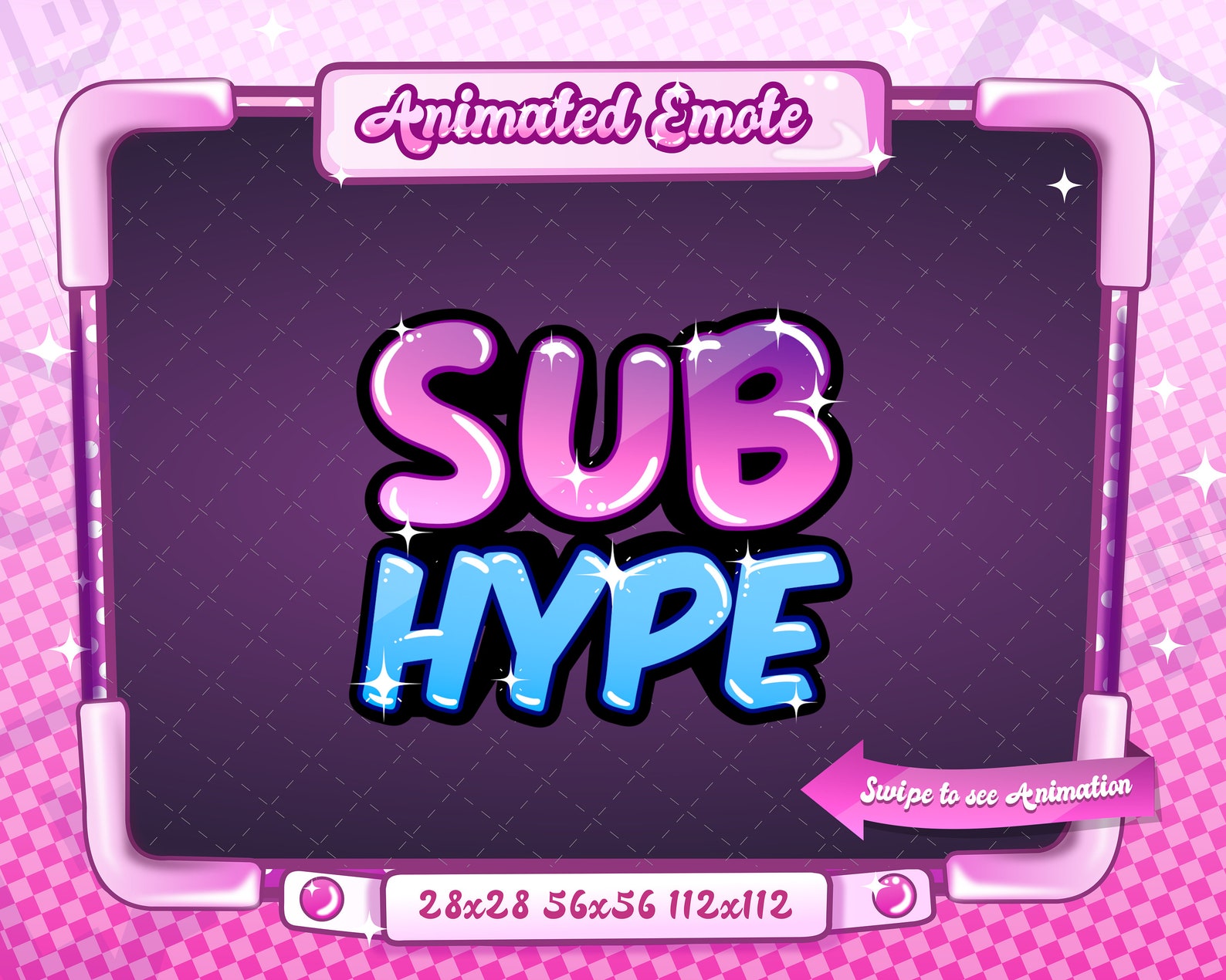 ANIMATED + STATIC EMOTE | Sub Hype, Animated Sub Hype Emote, Sub Hype ...