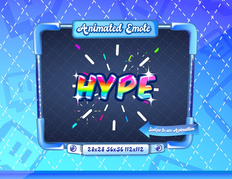 ANIMATED STATIC EMOTE Hype Emote, Animated Hype Emote, Rainbow Hype ...