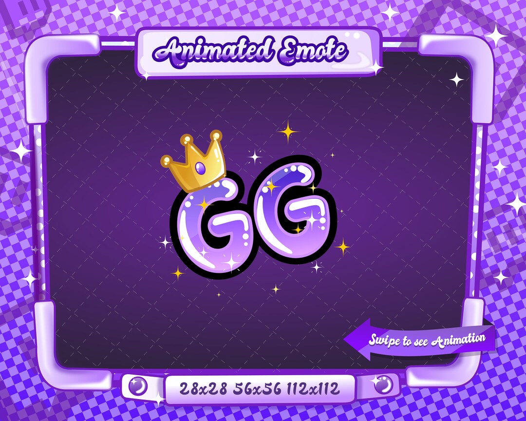 ANIMATED + STATIC EMOTE | Gg, Animated Purple Gg Emote, Good Game ...